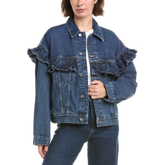 Frame Denim | Jackets & Coats | Frame Denim Womens The Ruffle Jacket ...